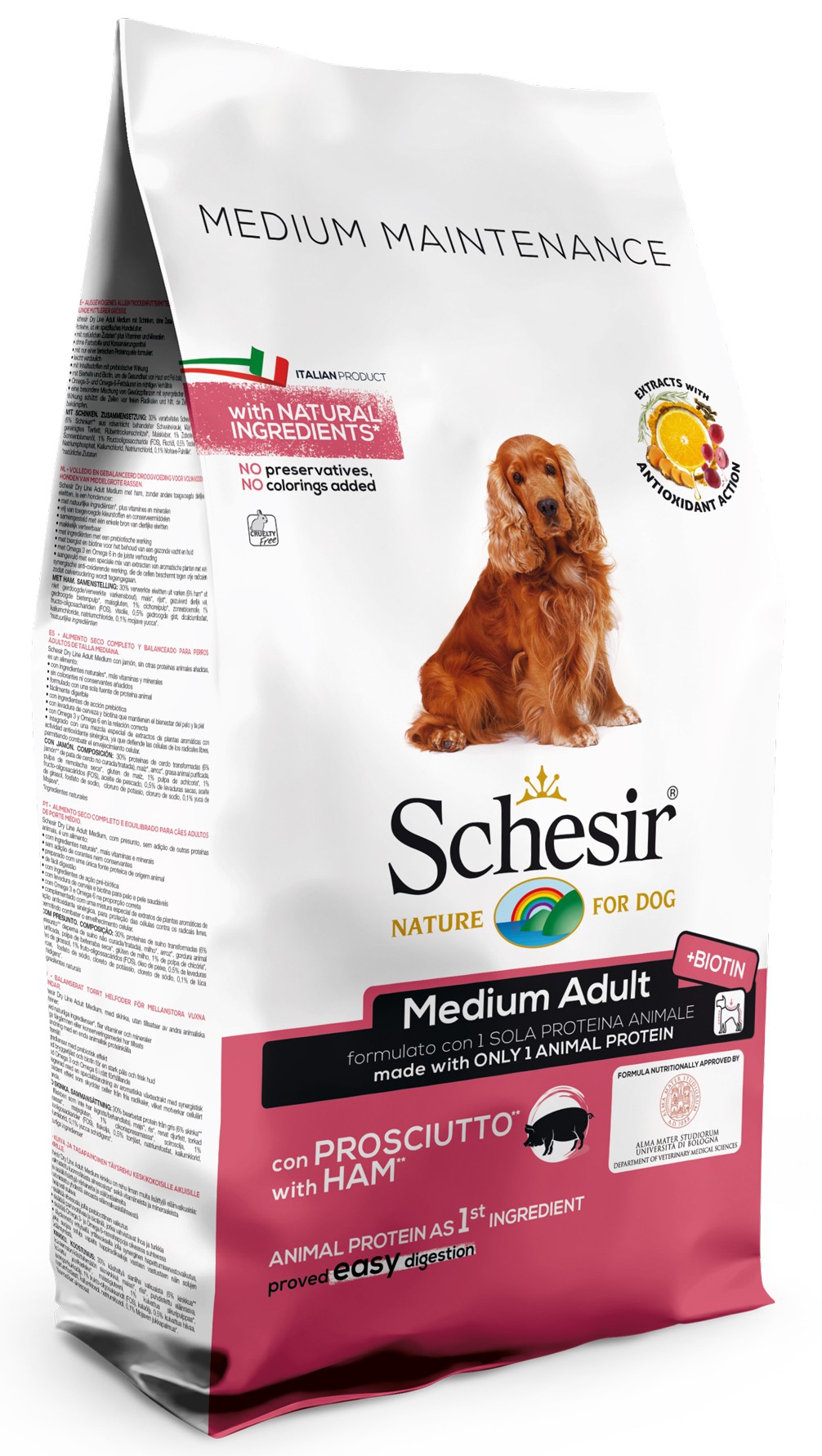 Schesir - Medium Mantenimento al Prosciutto 12 Kg | Moby Dick