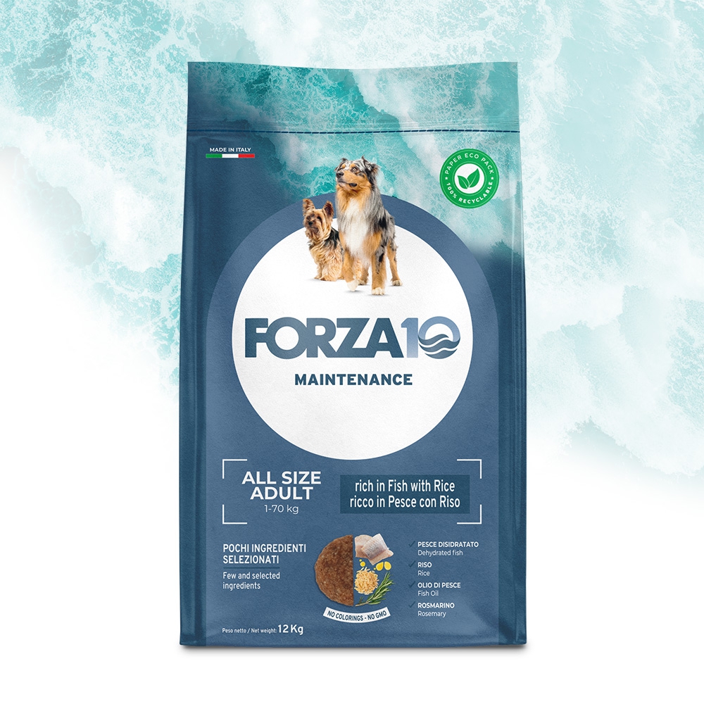 Forza 10 - Maintenance Adult All Size con Pesce e Riso da 12 Kg | Moby Dick